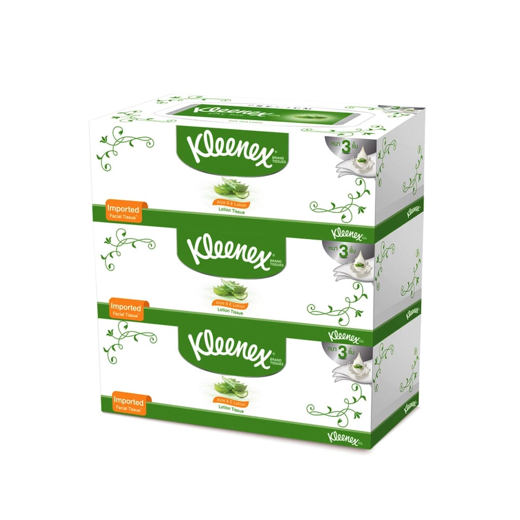 Kleenex Facial Tissue Aloe And E 80sheets Pack 3